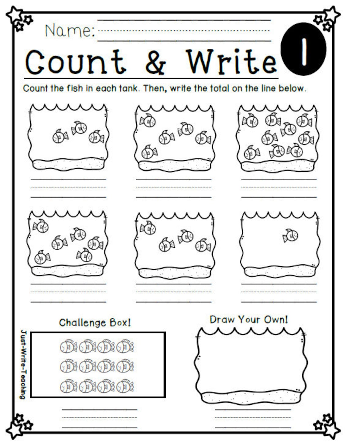 Count and Write Kindergarten Morning Work & Math Centers (20 Days!) - Etsy