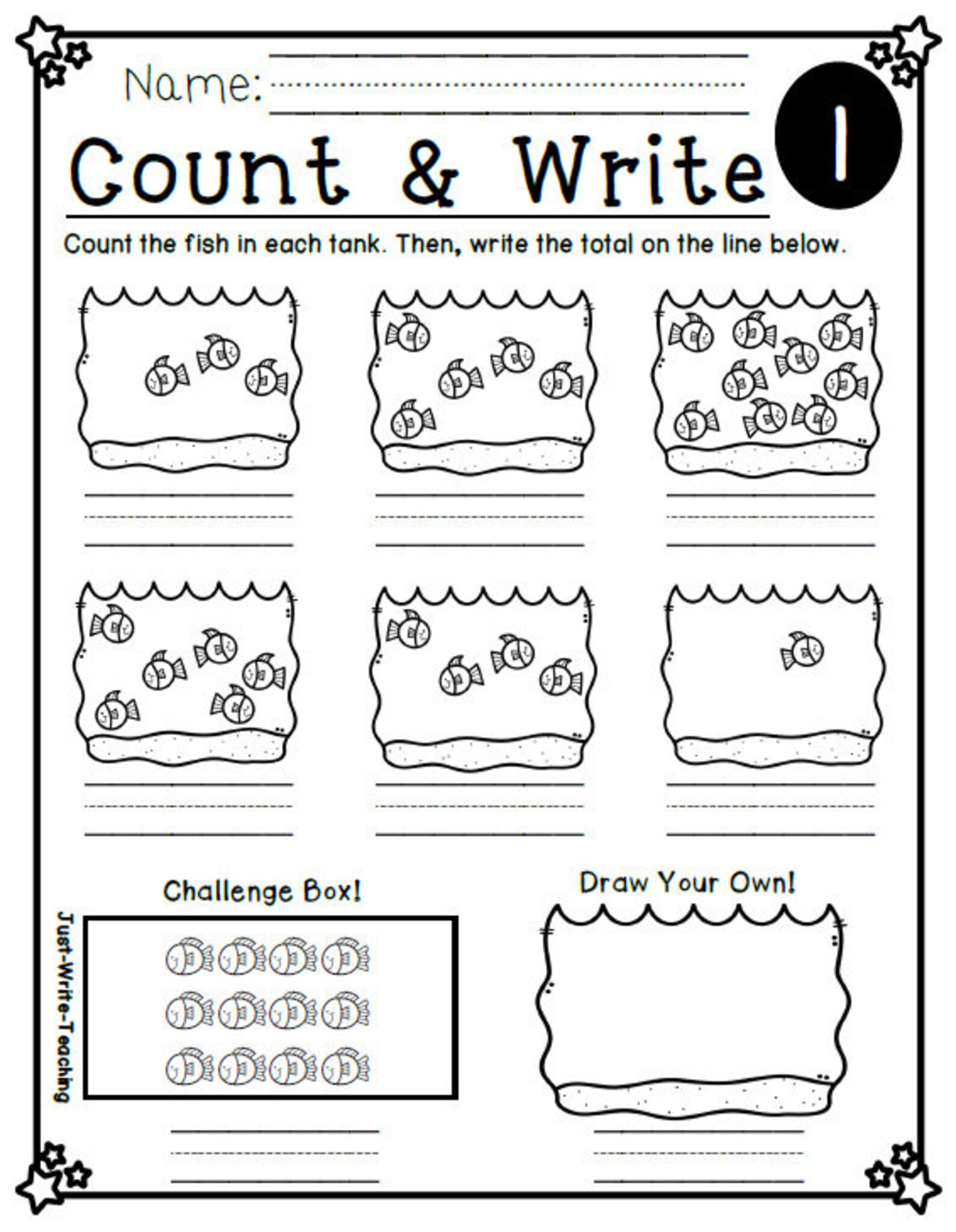 Count and Write Kindergarten Morning Work & Math Centers (20 Days!) - Etsy