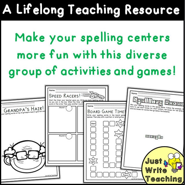 Spelling Activities and Games for Any Word List - Etsy