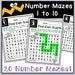 Number Mazes for Number Recognition Practice (1 to 10) - Etsy