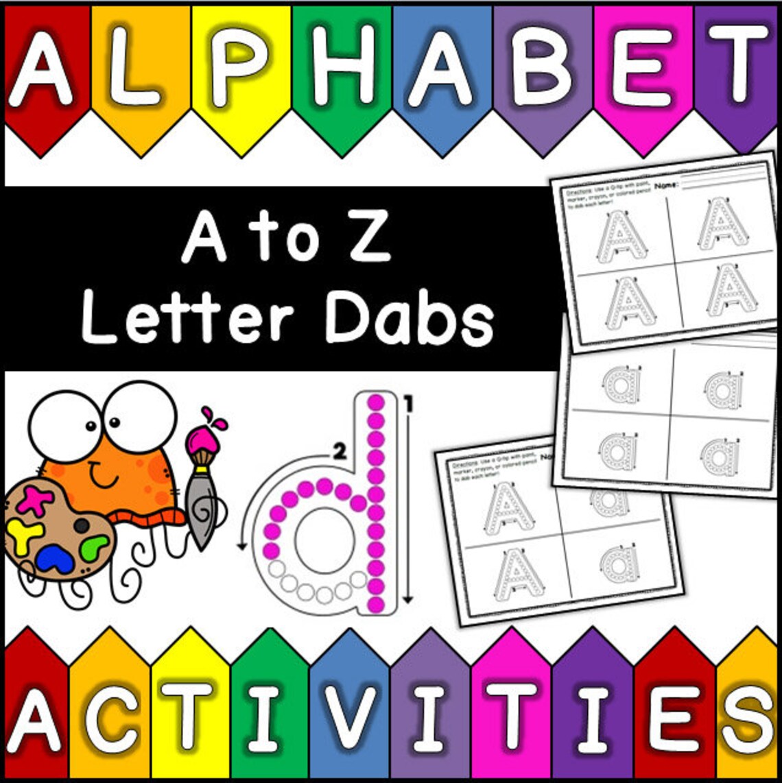 Letter Dabs Alphabet Activities A to Z Practice 78 Pages - Etsy