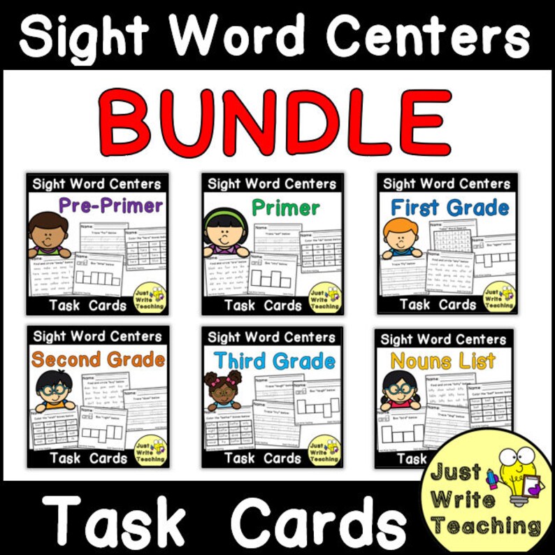 Dolch Sight Word Centers - Task Cards BUNDLE - Etsy