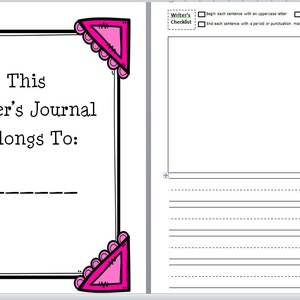 Elementary Writing Journal Book Template - Etsy