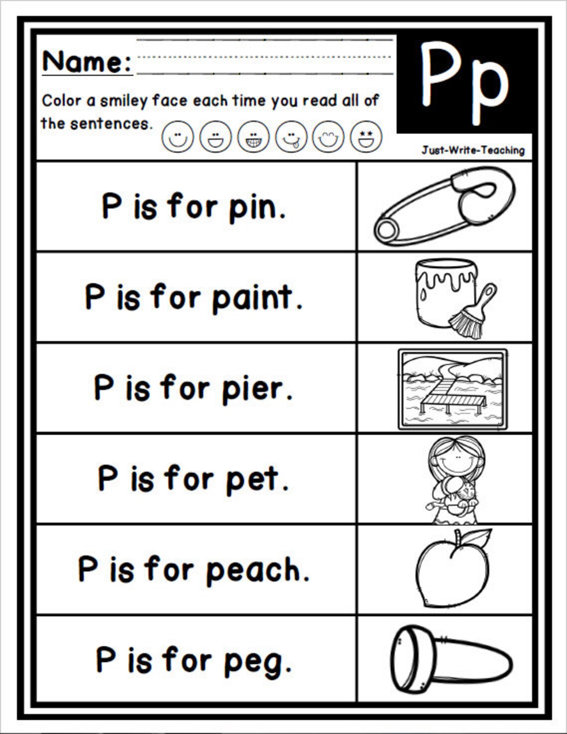 Letter P Practice Games and Activity Pack - Etsy