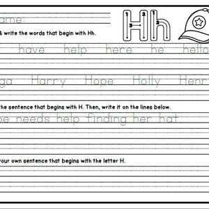 Letter H Practice Games and Activity Pack - Etsy