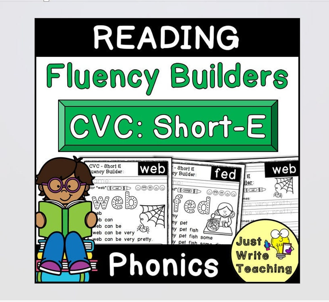 Reading Fluency Builders CVC Short E - Etsy