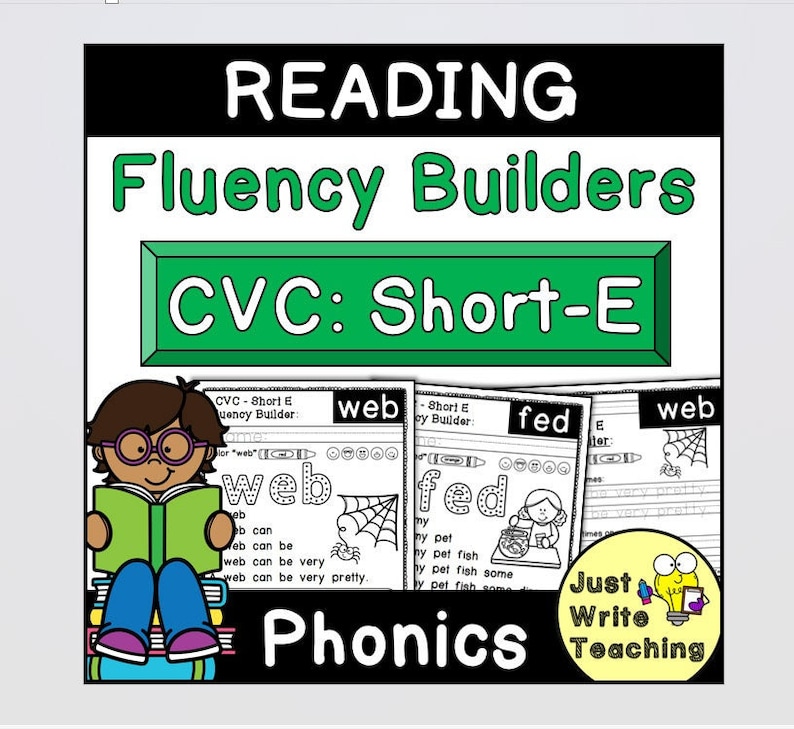 Reading Fluency Builders - CVC Short E - Etsy