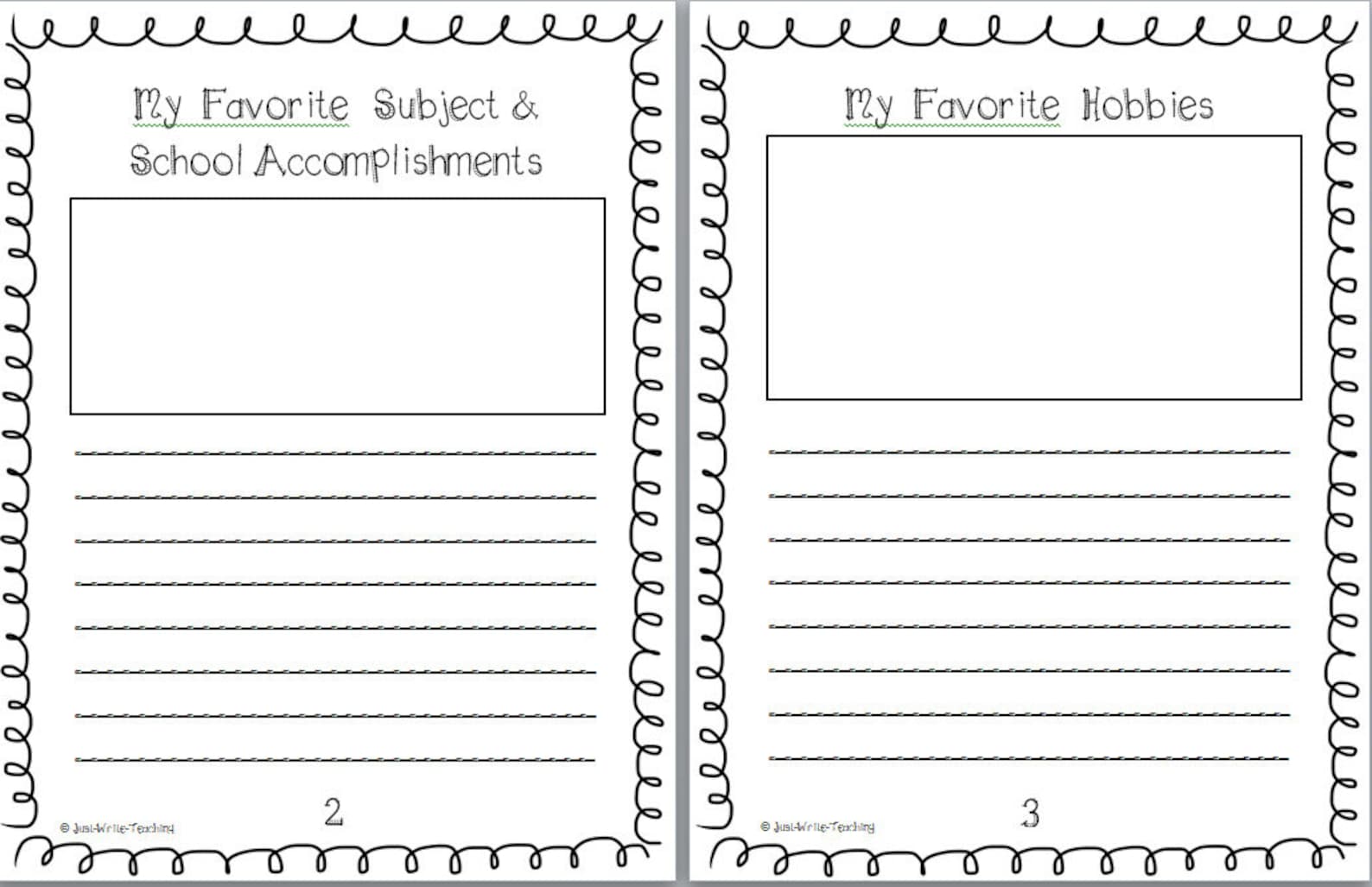 Autobiography Writing Project Book Template - Etsy