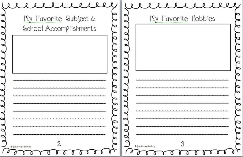 Autobiography Writing Project Book Template (week-long) ~ Distance ...