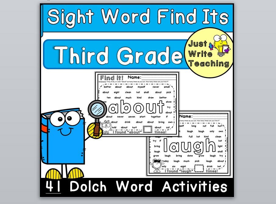 Dolch Third Grade Sight Word Find It Activities - Etsy