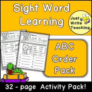 Sight Word ABC Order Activity Pack - 32 Activities! - Etsy