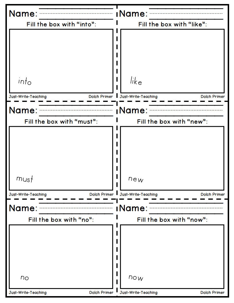 Dolch Primer Sight Word Task Cards - Etsy