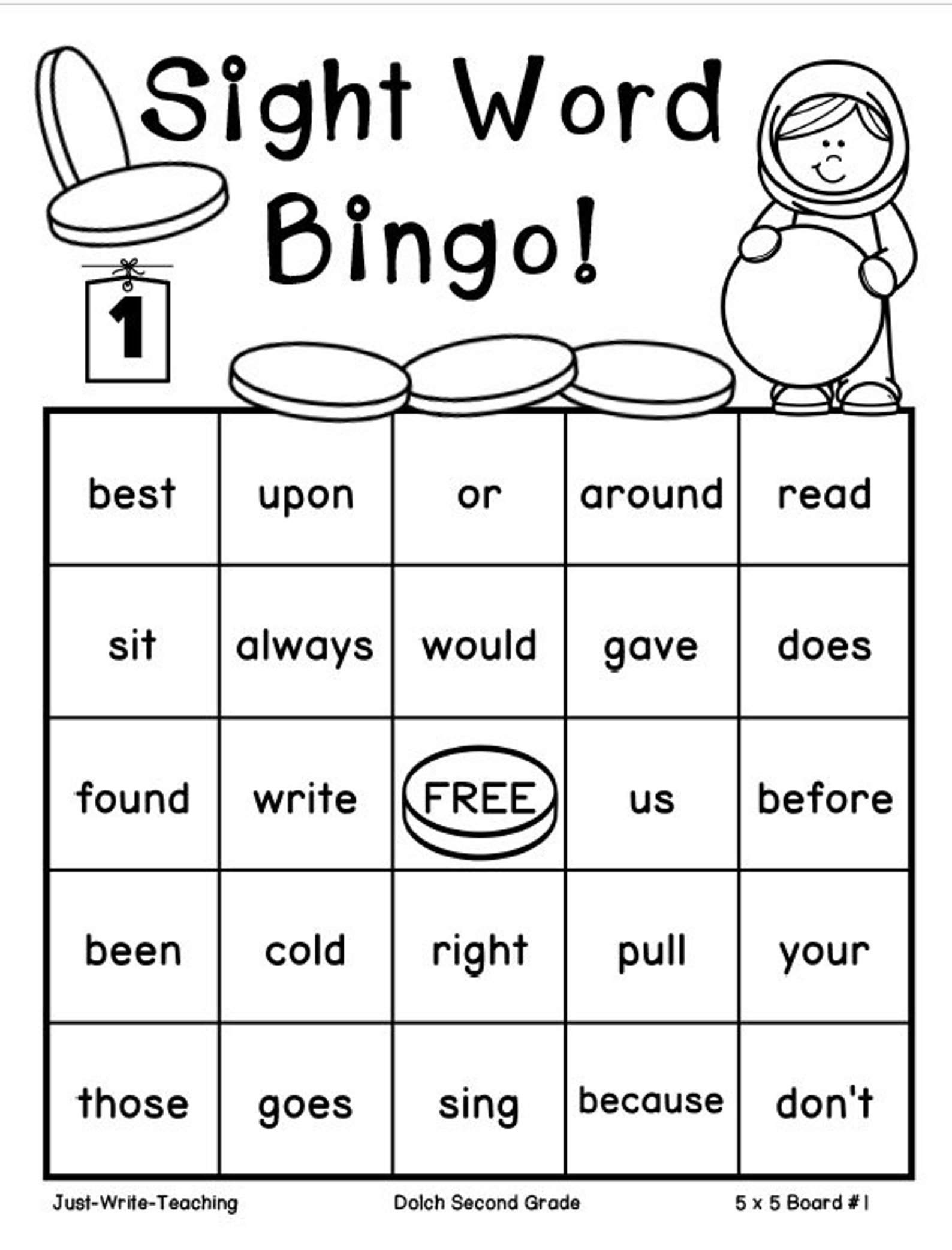 Sight Word Bingo Dolch Second Grade - Etsy