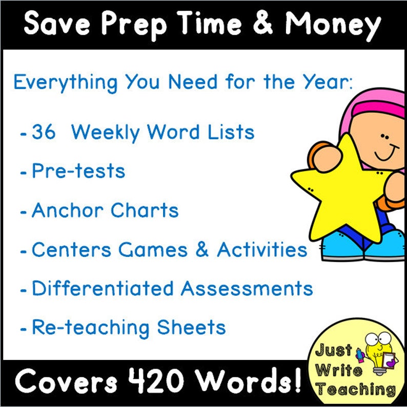 First Grade Spelling Curriculum - Back to School - Etsy