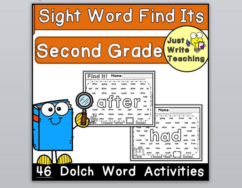 Dolch Second Grade Sight Word Find It Activities - Etsy