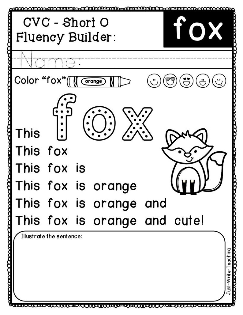 Reading Fluency Builders - CVC Short O - Etsy