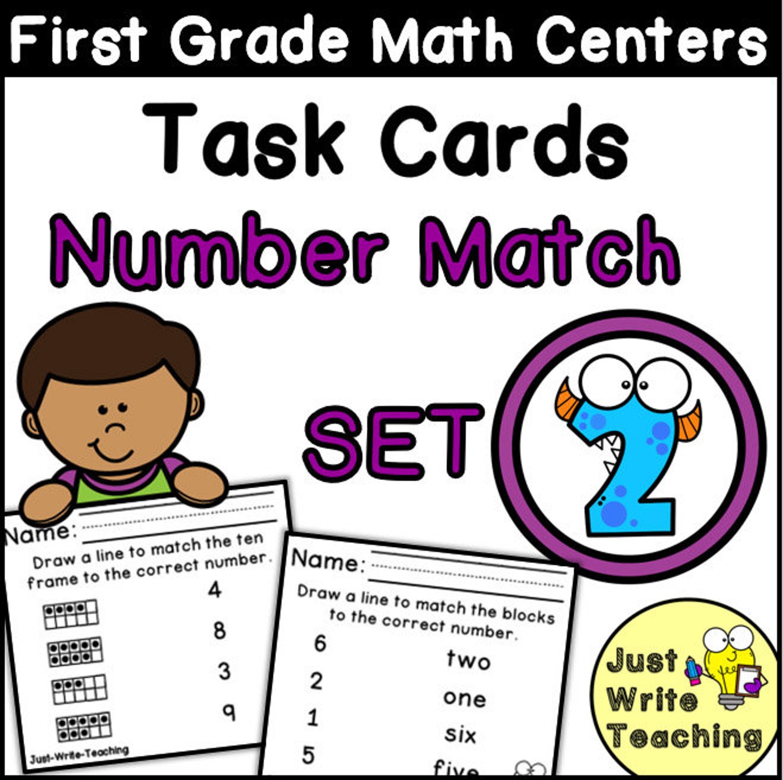 Number Match Task Cards - First Grade Math Centers - Etsy
