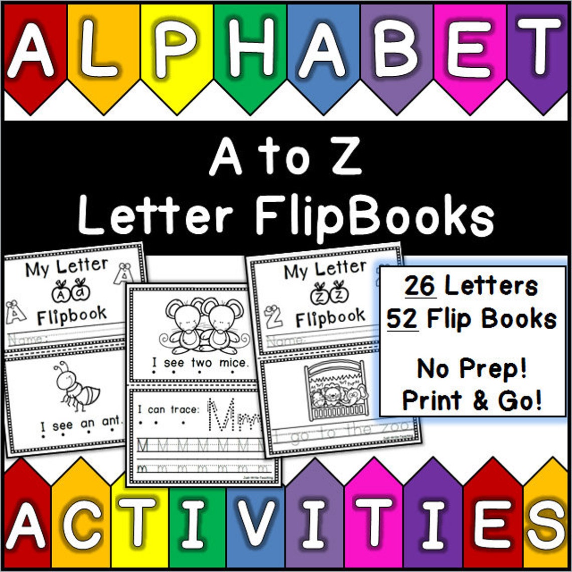 Letter Flipbooks - Alphabet Activities - A to Z (52 Flip Books) - Etsy