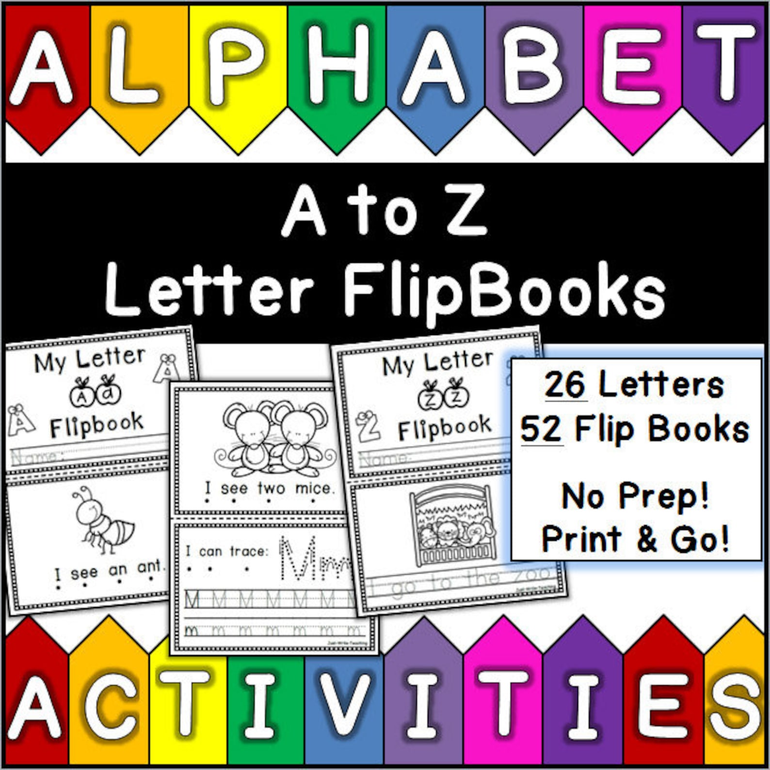 Letter Flipbooks - Alphabet Activities - A to Z (52 Flip Books) - Etsy