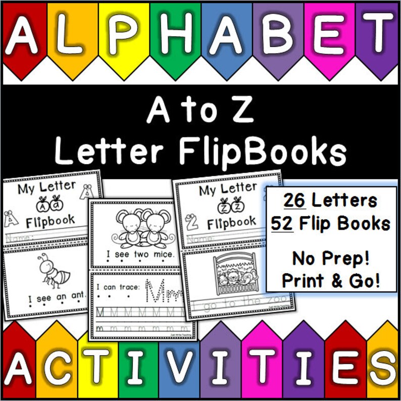 Letter Flipbooks - Alphabet Activities - A to Z (52 Flip Books) - Etsy