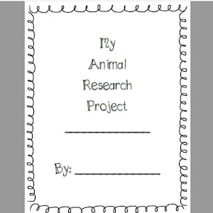 Animal Research Project Book Template (week-long) ~ Distance Learning ...