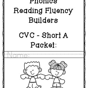 Reading Fluency Builders - CVC Short A - Etsy