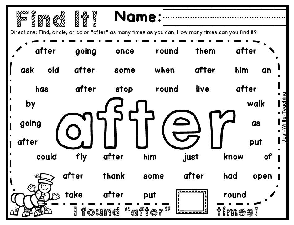 Dolch First Grade Sight Word Find It Activities - Etsy