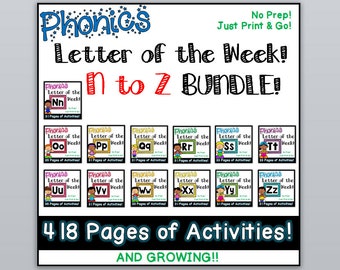 Phonics Letter of the Week Growing MEGA Bundle A to M | Etsy