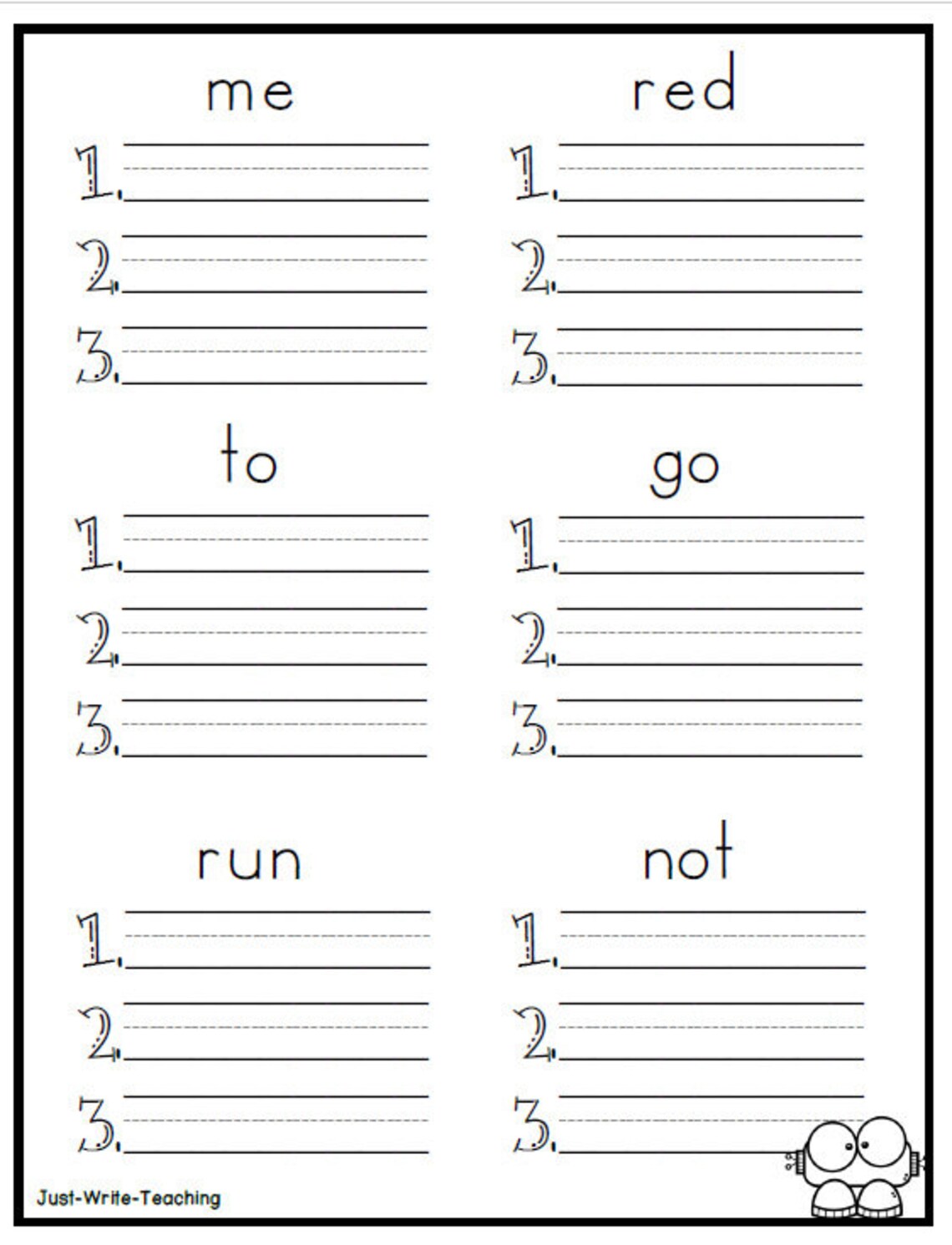 Sight Word Three Times Each Activity Pack 64 Pages | Etsy