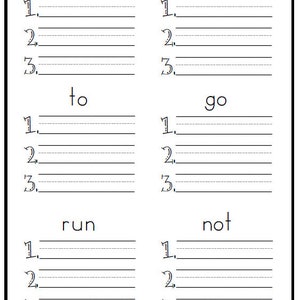 Sight Word Three Times Each Activity Pack - 64 Pages - Etsy