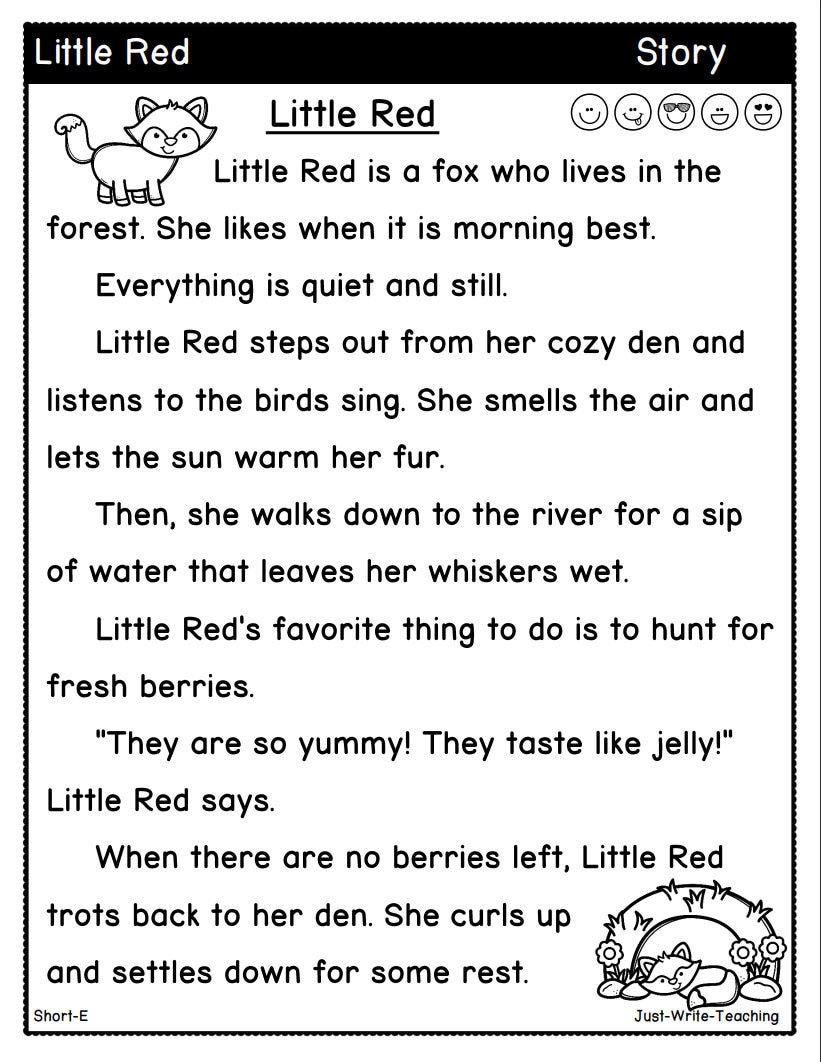 First Grade Reading Comprehension Short E Texts, Activities, Skills ...