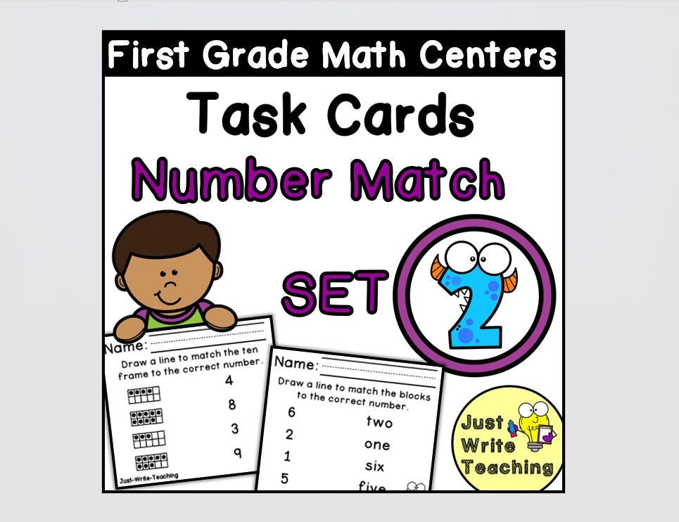 Number Match Task Cards - First Grade Math Centers - Etsy