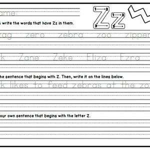 Word Trace and Writes - Alphabet Activities - A to Z Practice (26 Pages ...