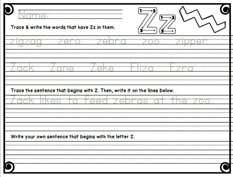 Word Trace and Writes - Alphabet Activities - A to Z Practice (26 Pages ...