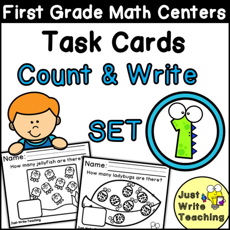 Count and Write Task Cards - First Grade Math Centers - Etsy