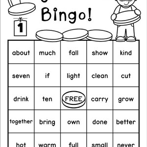 Sight Word Bingo - Dolch Third Grade - Etsy