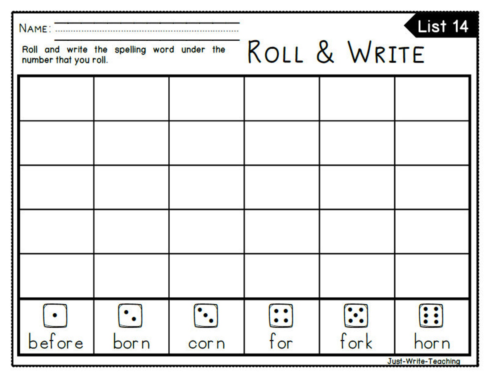 First Grade Spelling Curriculum - Back to School - Etsy