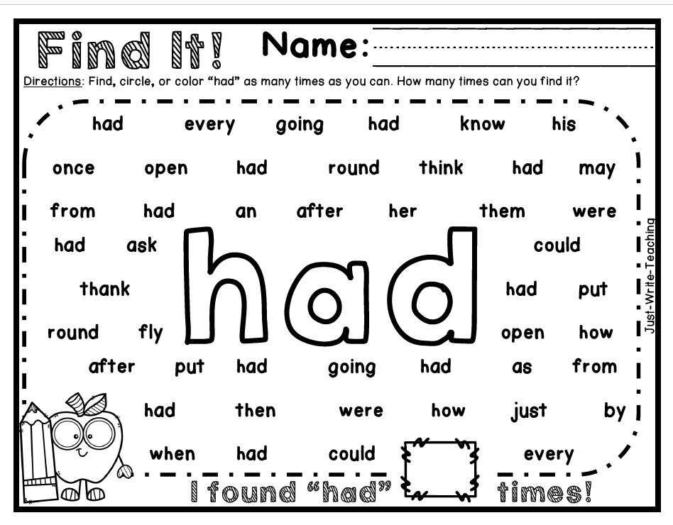 Dolch First Grade Sight Word Find It Activities - Etsy