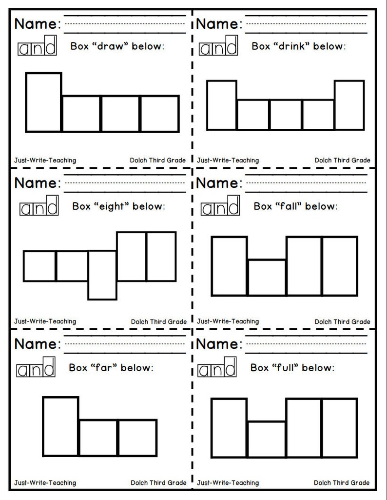 Dolch Third Grade Sight Word Task Cards - Etsy