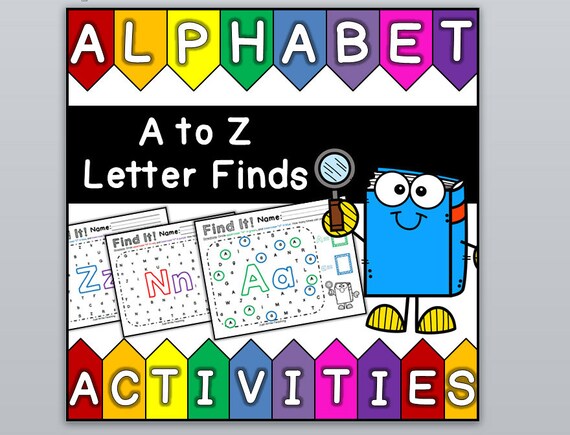 Letter Finds Alphabet Activities A to Z Practice 52 | Etsy