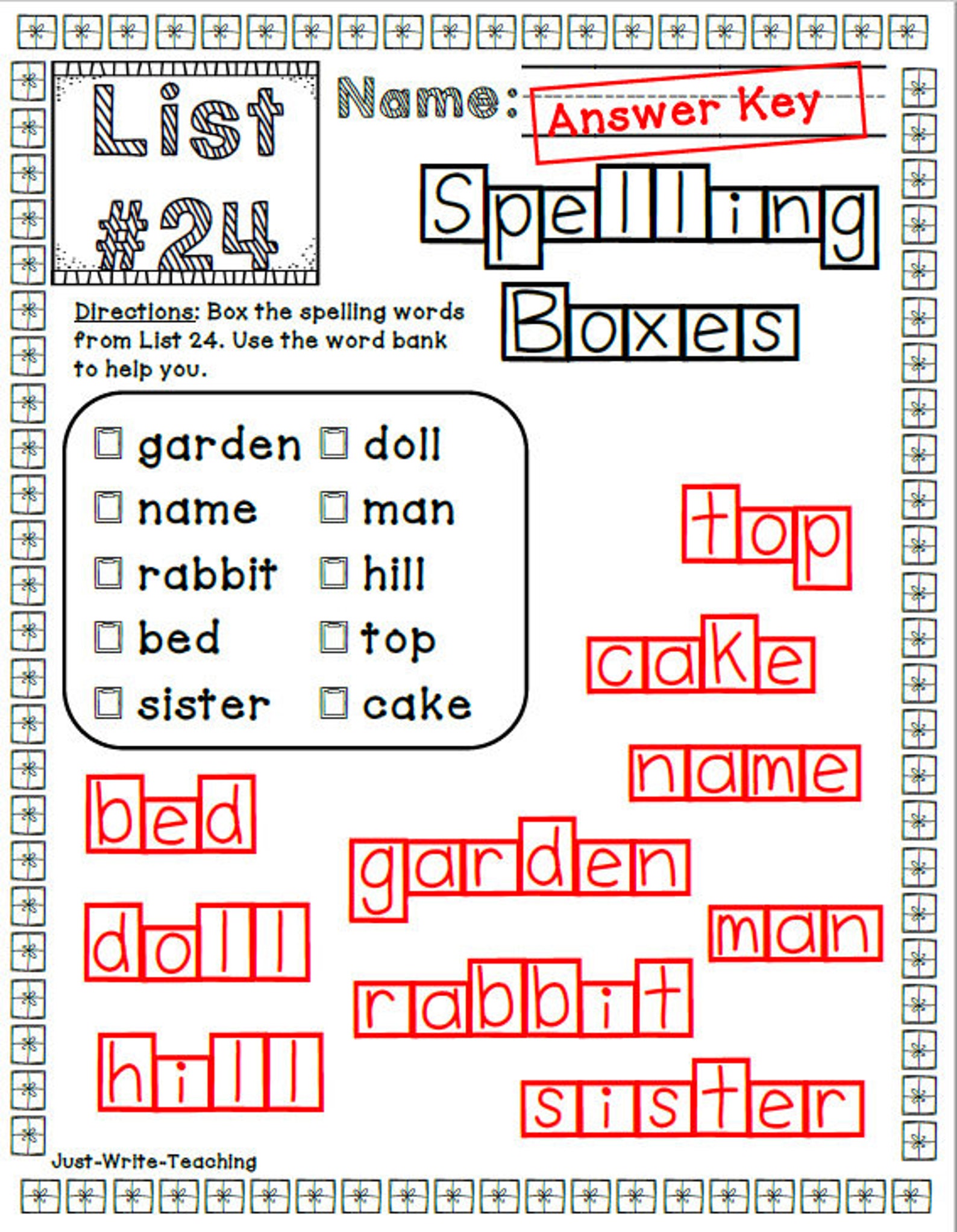 Sight Word Spelling Boxes Activity Pack - 32 Activities! - Etsy