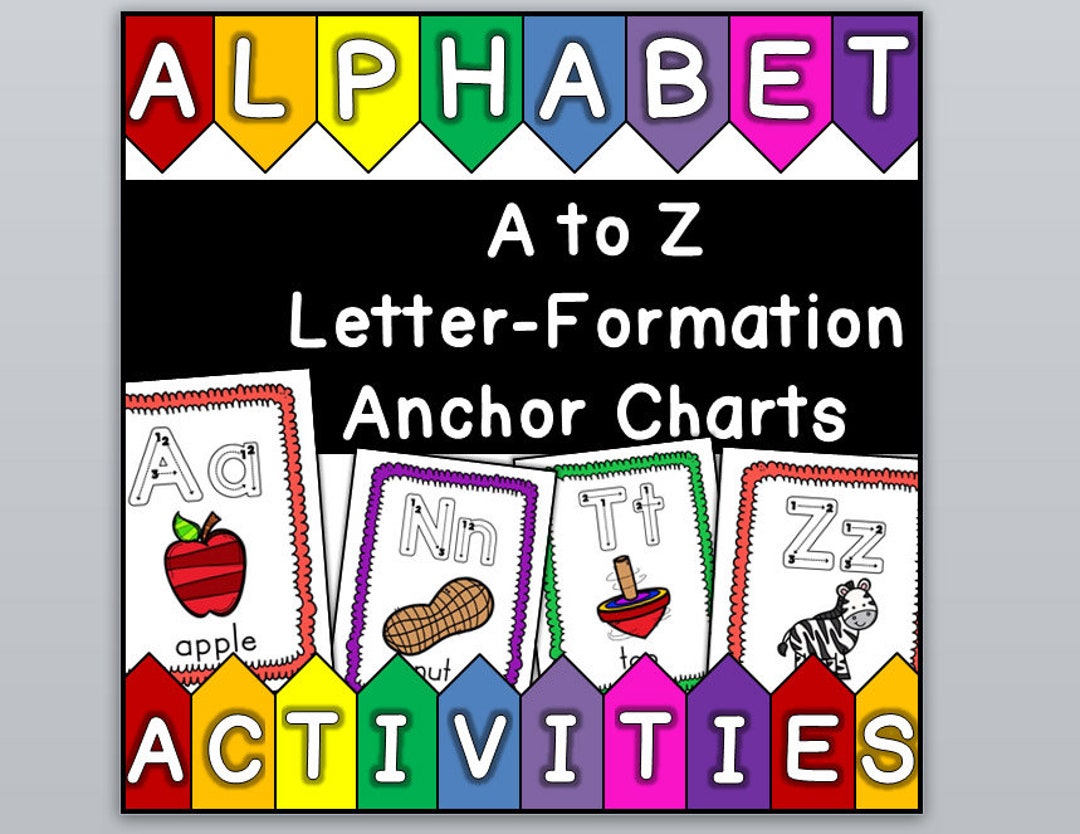 Letter Formation Anchor Charts - Alphabet Activities - A to Z (26 ...