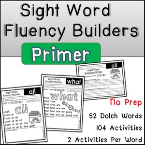 Sight Word Fluency Builders MEGA BUNDLE - Etsy
