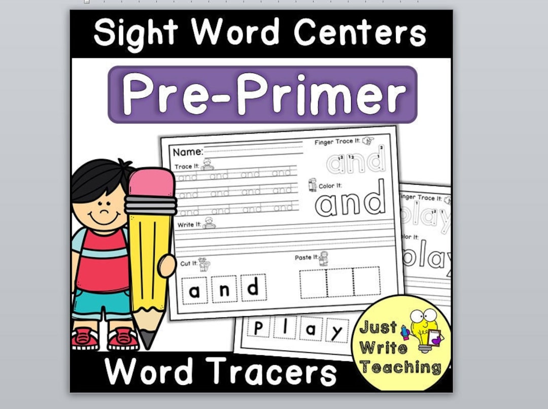 Pre-primer Sight Word Tracers - Etsy