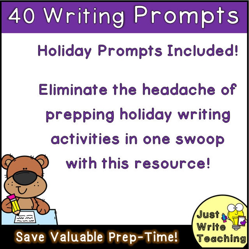 40 Elementary Writing Prompts (year-long, Fun & Engaging) Assessment ...
