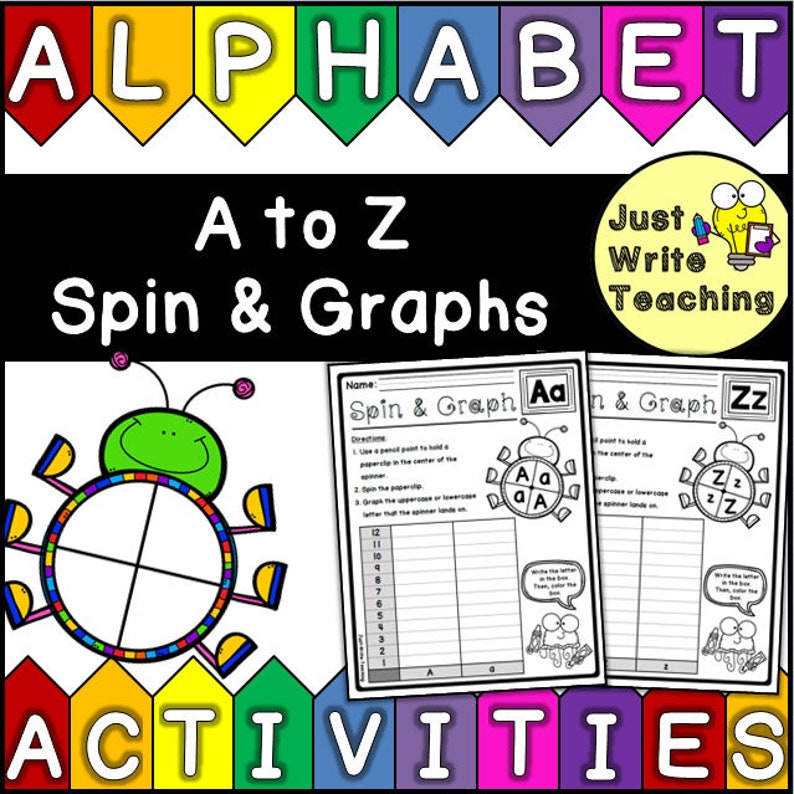 Spin and Graphs Alphabet Activities A to Z Practice - Etsy