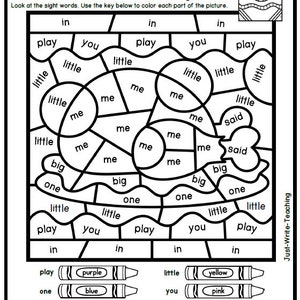 Color by Sight Word Pre-primer Thanksgiving Activity Pack! - Etsy
