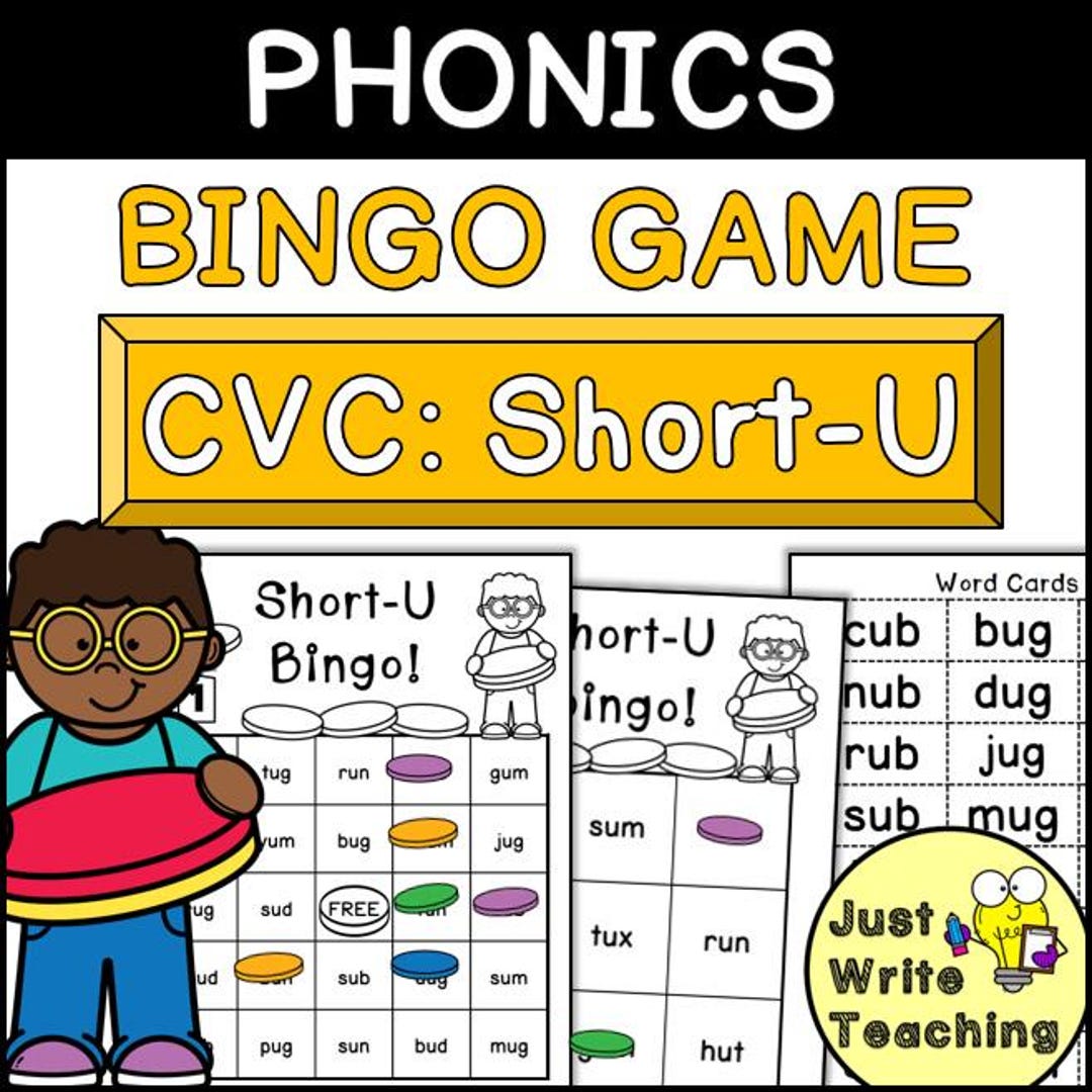 Phonics Word Bingo - CVC Short U - Etsy