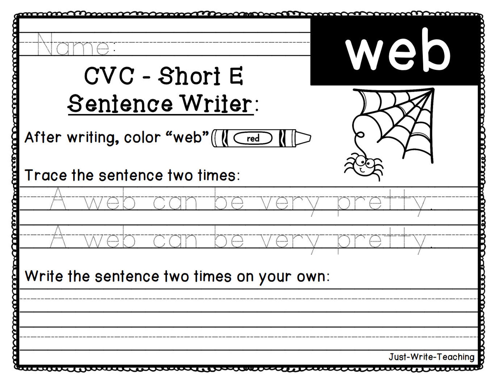 Reading Fluency Builders CVC Short E - Etsy