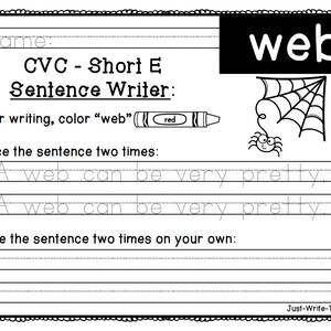 Reading Fluency Builders - CVC Short E - Etsy
